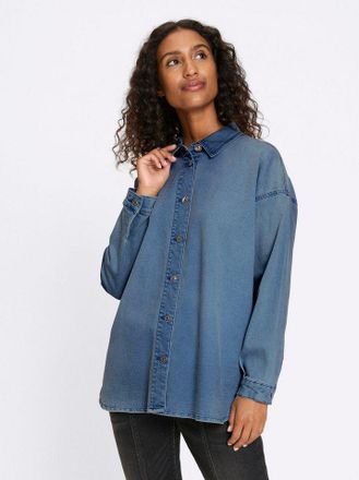 Heine Klassische Bluse Jeansbluse Langarm
