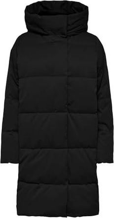 Jacqueline de Yong Manteau matelass&eacute; pour Femme, Veste dhiver doubl&eacute;e et Chaude avec Capuche JDYMUSTANG, Couleurs:Noir, Taille:XS