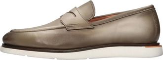 Santoni Homme, Chaussures, Beige, Taille: 39 EU Leather Mocassins