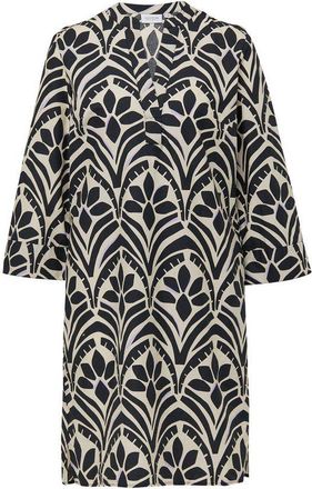 Comma Minikleid Kleid Popeline-Kleid mit All-over-Print und Eingrifftaschen
