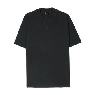 44 Label Group T-Shirt mit V-Ausschnitt und kurzen &Auml;rmeln - - Tops - Herren - Schwarzk - M