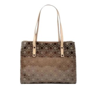 Ferragamo Pre-owned Gancini PVC Leder Schulter-Tragetasche - - Pre-owned - Damen - Braun - ONE SIZE