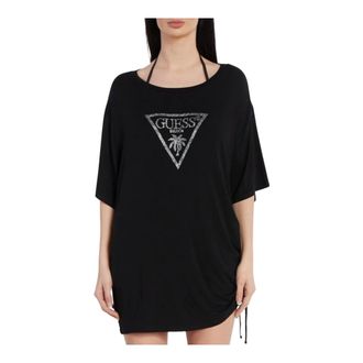 Guess T-shirt &agrave; cordon de serrage - Femme - Robes - Noir - Taille: 36 FR