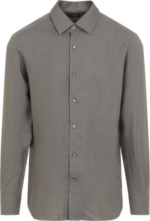 Ermenegildo Zegna Homme, Chemises, Gris, Taille: S Chemise en lin
