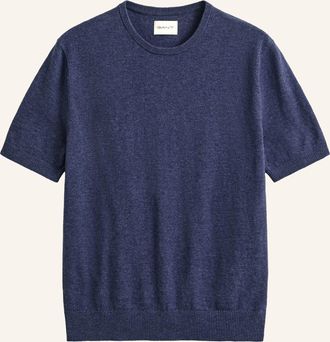 GANT Strickshirt Mit Leinen blau