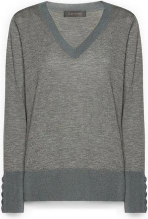 Elena Miro Femme, Pulls, Gris, Taille: 38 FR Pull en laine toucher doux