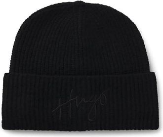 HUGO BOSS Socialy_Hat Bonnet, Black, ONESI Women