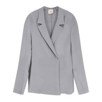 Alysi Femme, Vestes, Gris, Taille: 40 FR Silk Blazer