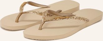 Havaianas Zehentrenner Slim Glitter beige