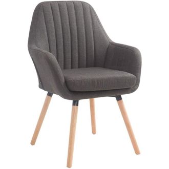 Clp Chaise de tissu avec un design matelass&eacute; moderne en diff&eacute;rentes couleurs tissu colore : gris fonc&eacute;