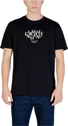 A|X Armani Exchange Homme, Tops, Noir, Taille: XS T-shirt en coton &agrave; manches courtes et col rond