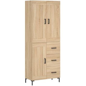 vidaXL Vidaxl - Buffet haut Ch&ecirc;ne sonoma 69,5x34x180 cm Bois ding&eacute;nierie