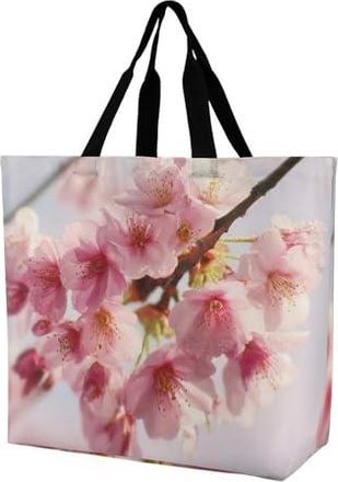 Generic Fleurs De Cerisier Sac A Main Femmes R&eacute;utilisable Sacs De Courses D&eacute;contract&eacute; Sac Fourre-Tout Pour Plage Voyage Universit&eacute;