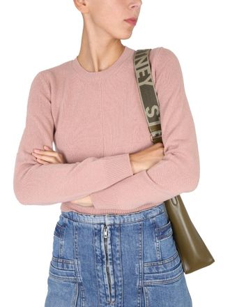 Stella McCartney Wool Jersey Cross-Neck Sweater - Beige