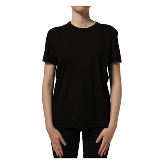 Dolce & Gabbana T-Shirt mit Rundhalsausschnitt und kurzen &Auml;rmeln - - Tops - Damen - Schwarzk - S