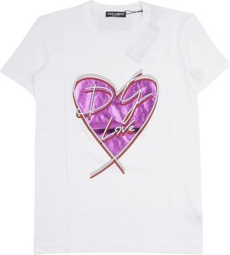 Dolce & Gabbana Femme, Tops, Blanc, Taille: 36 FR T-Chemises