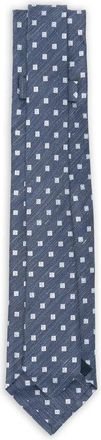 Barba Silk-Linen Jacquard Necktie - Blue