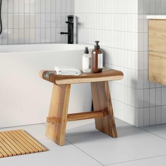 vidaXL vidaXL Tabouret de Douche Naturel 50 x 30 x 44 cm Bois de suar solide