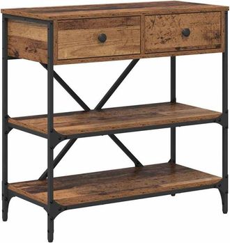 vidaXL Table console avec tiroir avec étagère Autre Marron bois vidaXL