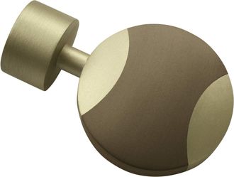 Gardinia Disc 2 x Endstück, Metall, Champagner/Cappuccino, für Gardinentechnik Ø 19 mm