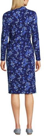Lands End Wickelkleid aus Baumwolle/Modal-Mix, Damen, Gr&ouml;&szlig;e:48-50 regular, Blau, Baumwolle Modal, by Lands End