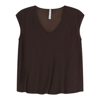 Imperial &Auml;rmelloses Top mit V-Ausschnitt - - Tops - Damen - Braun - M