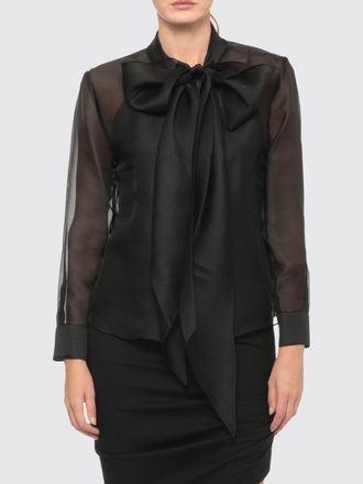 Carolina Herrera Chemise en organza de soie &agrave; col lavalli&egrave;re