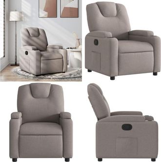 vidaXL Relaxsessel Taupe Stoff - Komfortsessel - Relaxsessel - Lounge Chair - Beistelltisch Mit Ablagefach - Fernsehsessel - Home & Living