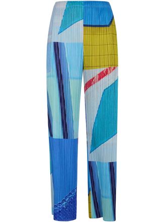 Issey Miyake Pantaloni Poliestere Blu City Collage