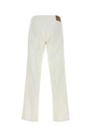 Prada Mens Chalk Cotton Pant Off White