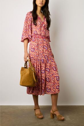 Gerard Darel Jupe midi fluide imprim&eacute;e - DAMYA - Nude