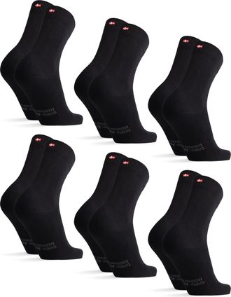 Danish Endurance 6 Paar Socken Bio-Baumwolle, Businesssocken, Socken für Freizeit, Unisex, für Damen & Herren (Schwarz, EU 43-47)