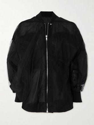 Rick Owens Bomberjacke Aus Mesh Mit Raffungen - Schwarz
