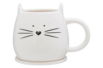 Premier Housewares Elfenbein Katze Becher & Covaster, 380ml