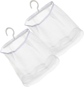 DOITOOL 2 Stück Teiliges Atmungsaktives Netz-aufbewahrungsbeutel Stabilem Haken Multifunktionaler Wäscheklammer-Organizer für Haushalt Küche Bad Platzsparend