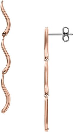 Skagen Damen-Hängeohrringe Essential Waves lang Edelstahl roségoldfarben, SKJ1785791