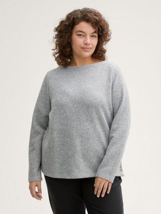 Tom Tailor Sweatshirt Strick & Sweatshirts Plus Size - Soft-Touch Sweatshirt mit Knopfdetails