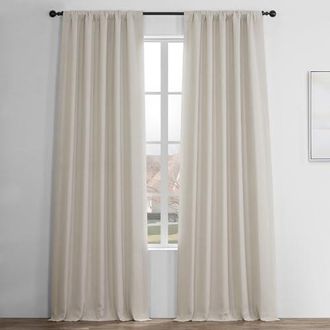 Half Price Drapes Vorhänge aus Kunstleinen, strukturiert, Raumverdunkelungsvorhänge für Schlafzimmer, 274 cm lang, 1 Panel, 127 x 274 cm (B x L), Vorhänge für Wohnzimme