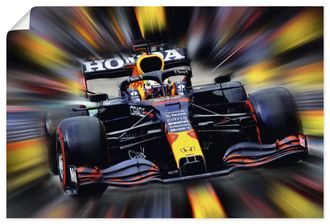Artland Wanddeko Poster & Kunstdrucke Wandposter 60x40 cm Formel 1 Niederlande Max Verstappen Rennfahrer Auto Motorsport U5QP
