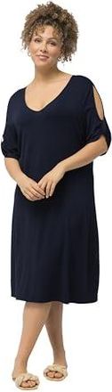 Ulla Popken Robe de Plage chinée, Marine, 60-62 Femme