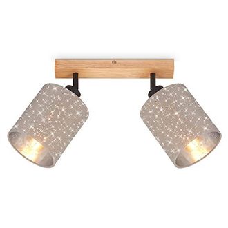 Briloner Deckenlampe mit Sternenhimmel, schwenkbar, Lampenschirm aus Stoff, Deckenleuchte, Lampe, Wohnzimmerlampe, Schlafzimmerlampe, K&uuml;chenlampe, Deckenstrahl