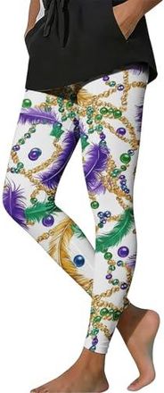 Generic Legging pour femme, coupe haute, pantalon de yoga long, leggings de loisirs graphiques exquis, pantalon d&eacute;quitation pour femme, taille 50, Violet fonc