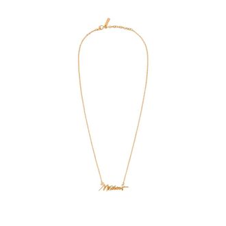 Moschino Signature Logo Metallanh&auml;nger Halskette - - Accessories - Damen - Gelb - ONE SIZE