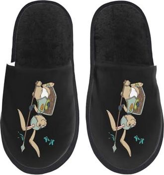 Generic Pantoufles En Peluche Chevalier Lapin Avec Pistolets Et Bouclier Slippers Hiver Confort Chausson Pour Unisex Int&eacute;rieur Chambre M