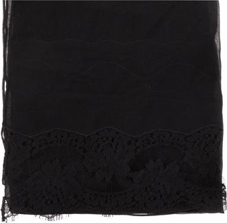 Dolce & Gabbana Seidenschal mit Spitzendetail - - Accessories - Damen - Schwarzk - ONE SIZE