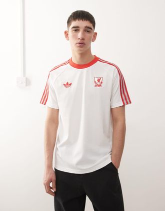 adidas adidas Football - T-shirt &agrave; imprim&eacute; Liverpool - Blanc et rouge
