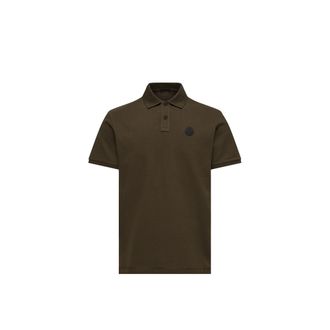 Moncler Moncler Polo En Piqu&eacute; De Coton &Agrave; Logo, Homme, Vert, Taille: 3xl