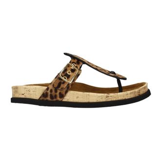 Premiata Femme, Chaussures, Brun, Taille: 39 EU Sandales &agrave; Boucle Imprim&eacute; Animal