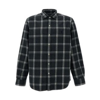 Polo Ralph Lauren Chemise en flanelle &agrave; carreaux - Homme - Chemises - Gris - Taille: M