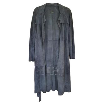 Joseph Blue Suede Duster Coat Size M